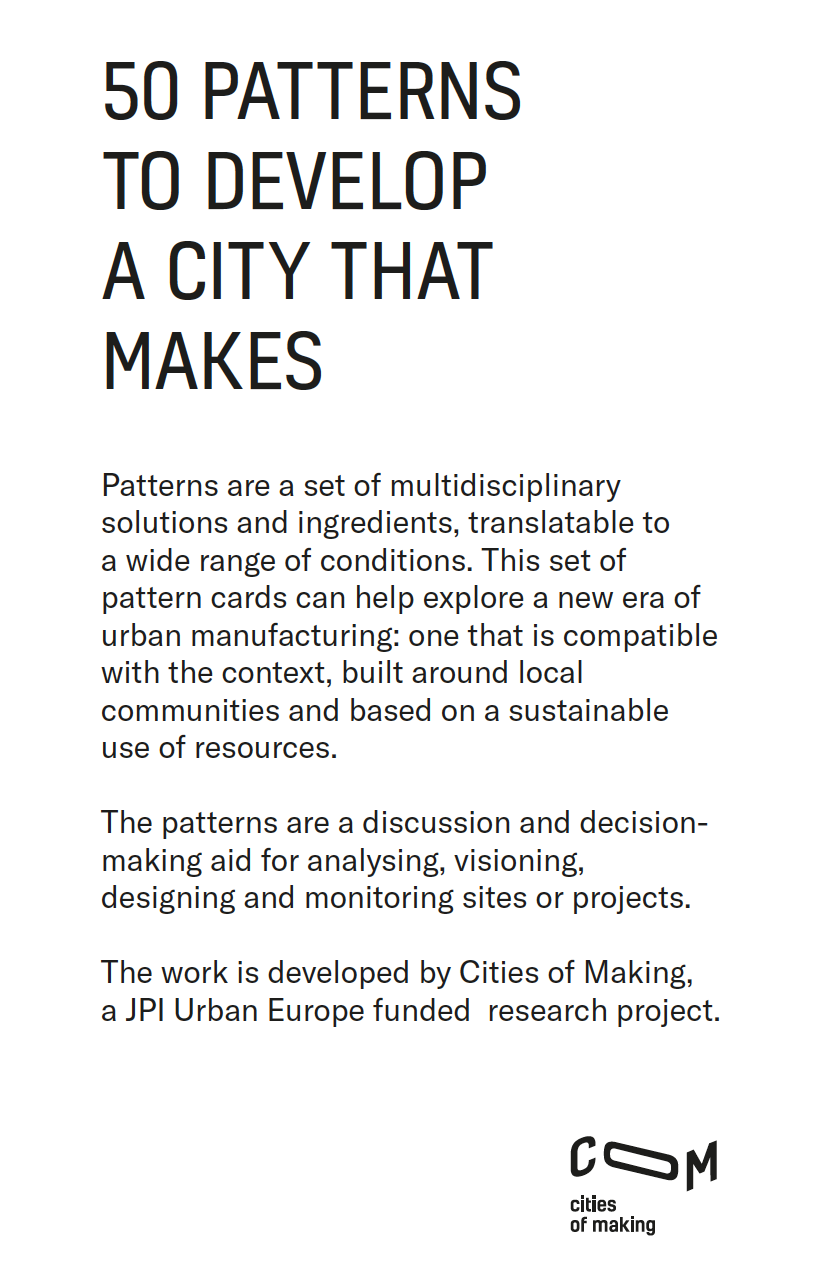 Cities of Making pattern language card set - Urban Design